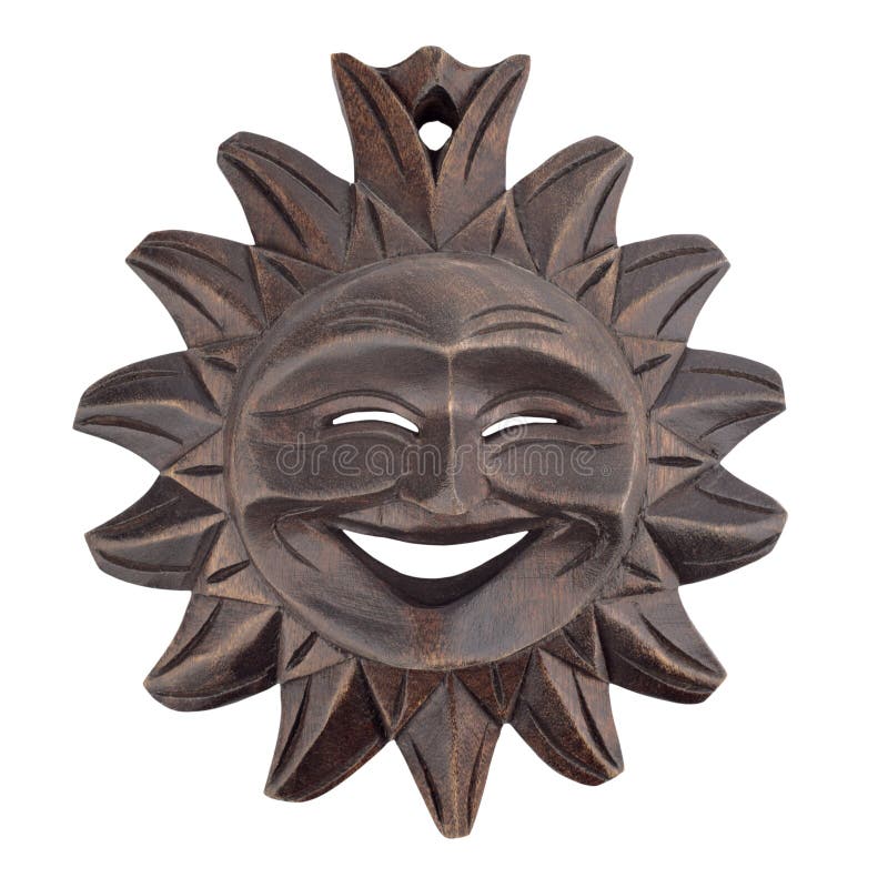 Wood Carving Smiling Sun stock photo. Image of sunshine - 21908440