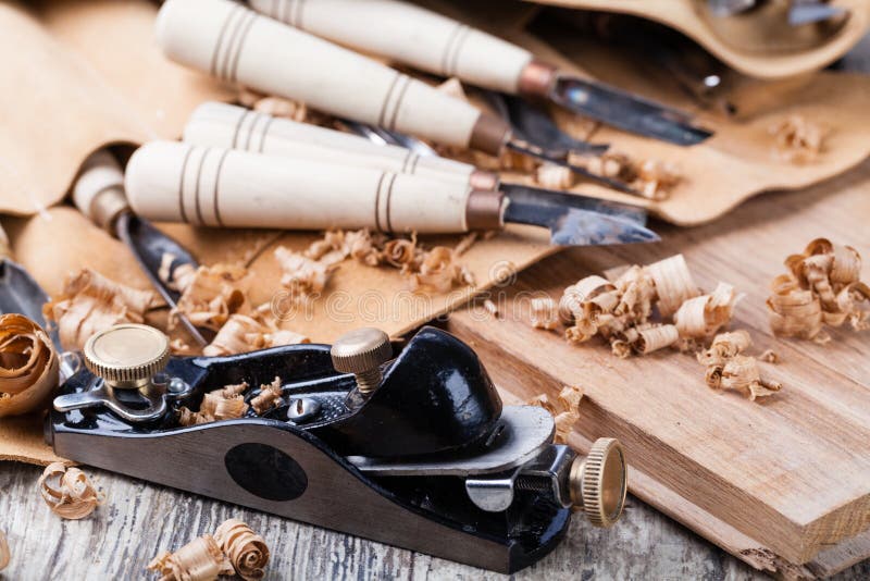 Wood carving tools stock photo. Image of construction - 92291254