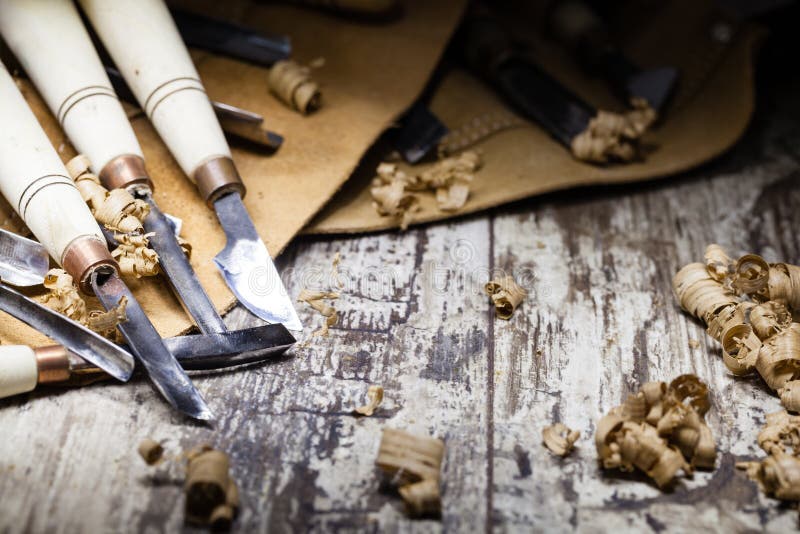 Wood carving tools stock image. Image of close, tool - 92291435