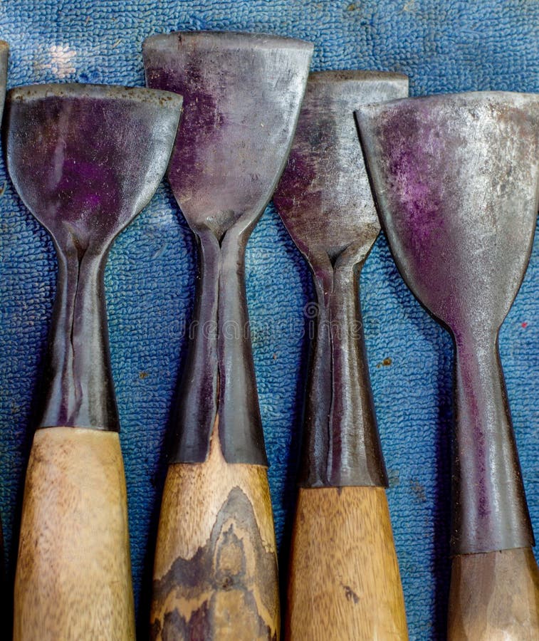 Wood carving tools stock image. Image of cloth, craft - 47681761