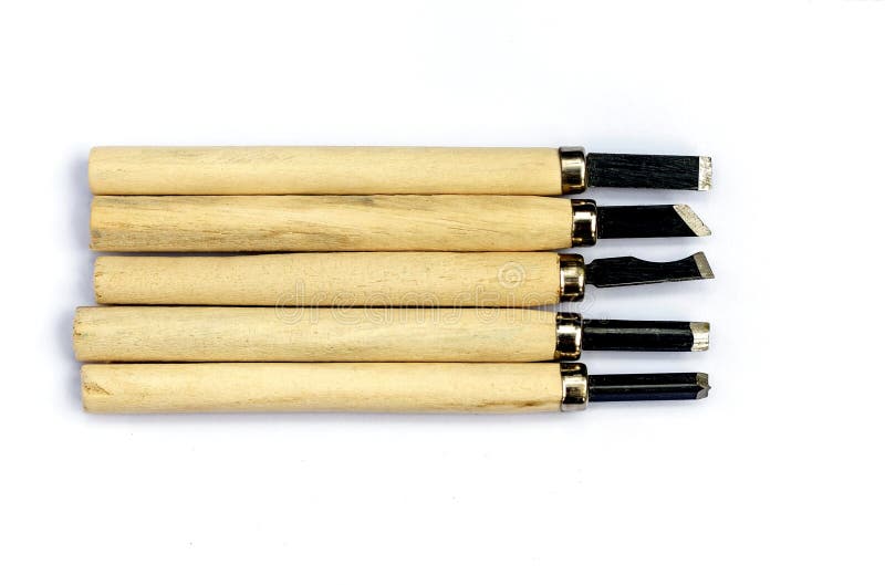 Wood Carving Tools on a White Background Stock Photo - Image of ...