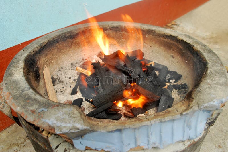 Wood Charcoal is Heat Energy. Stock Photo - Image of black, flare ...