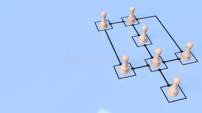 The Wood Chess on Diagram for Business Concept 3d Rendering Stock ...