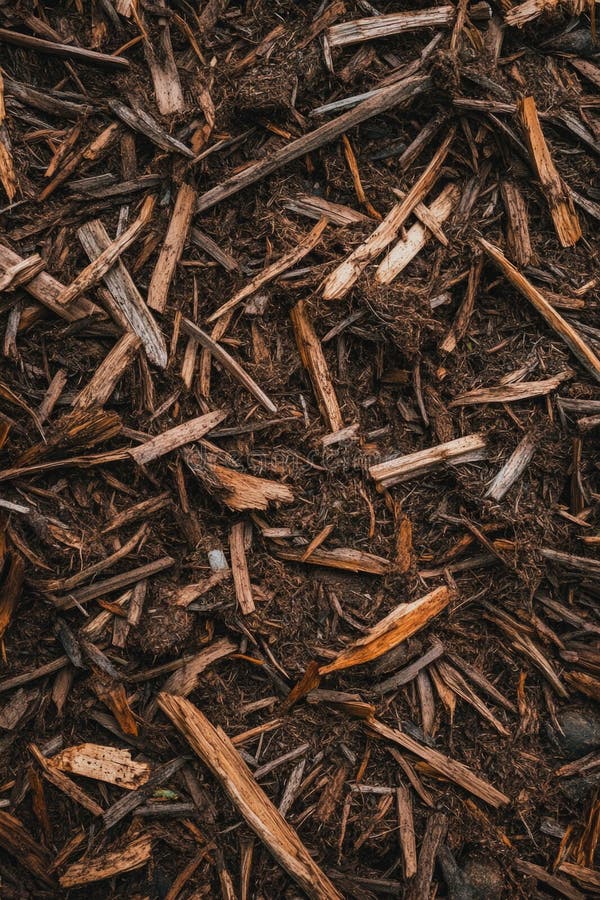 Wood chip pile close-up stock image. Image of outdoors - 378175803