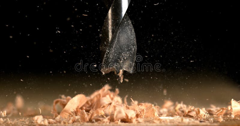 Wood Chip Turning on a Wood Board, Making Chips Stock Image - Image of ...
