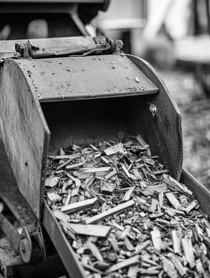Wood chipper machine stock image. Image of industry - 377845437