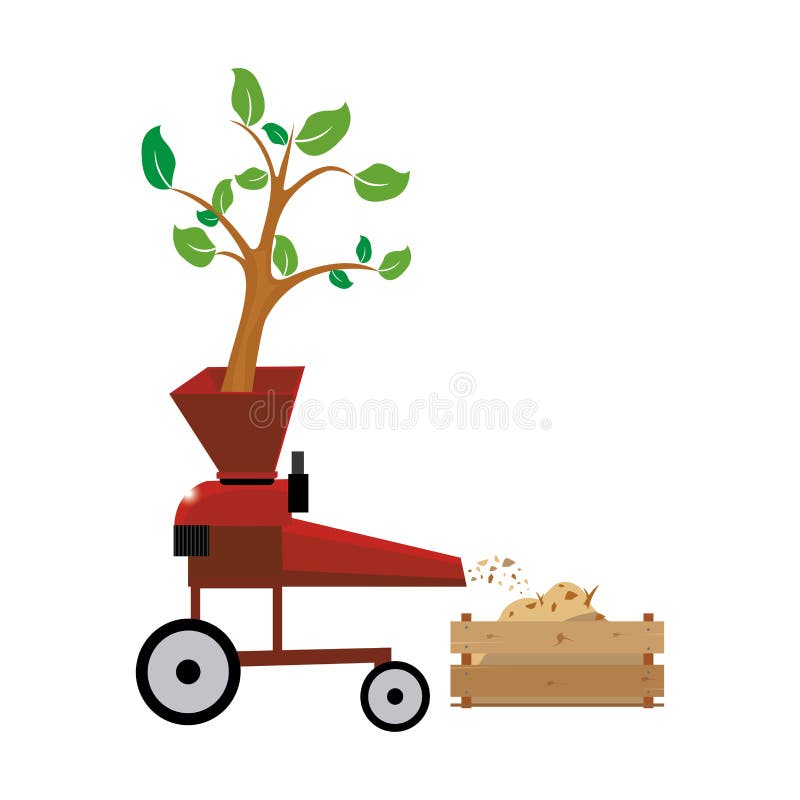 Wood Chipper Vector File Tree through Wood Chipping Machine Chipper ...