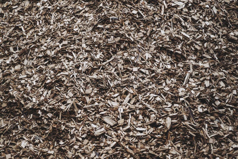 Wood Chips for Agricultural Mulching Stock Image - Image of wood, plant ...