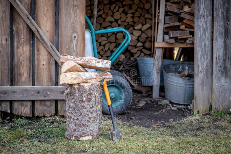 Wood chopping stock photo. Image of specific, fire, tool - 139529818