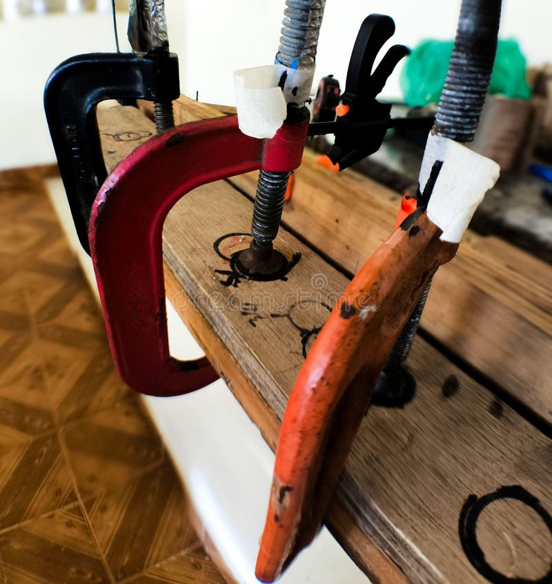 Wood clamps stock image. Image of project, techniques - 373969999
