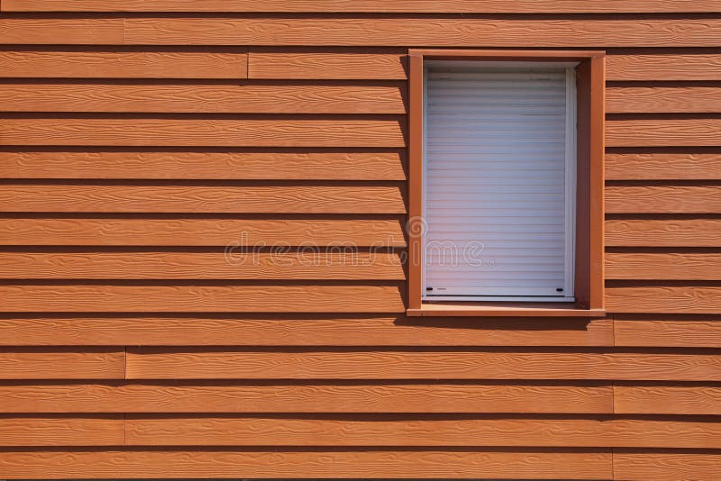 Brown Wood Composite Exterior Cladding of a Building Stock Image ...