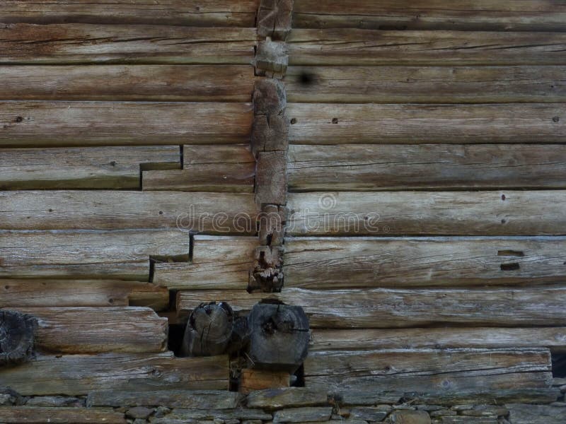 Wood Connection or Timber Joint on Log House Stock Photo - Image of ...