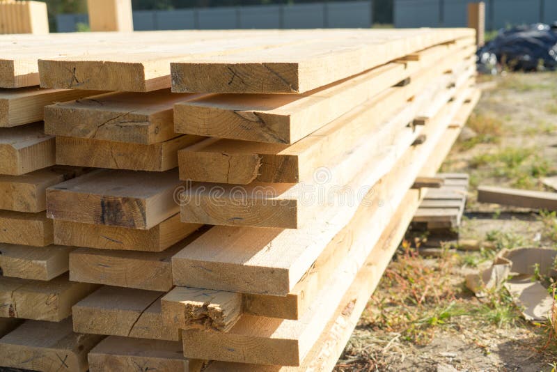 Wood for Construction. the Building Material is Prepared for ...