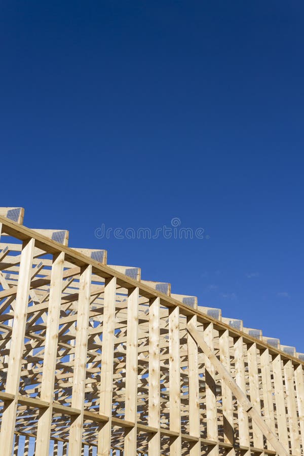 Wood Construction Framing House Lumber Stock Photo - Image of canada ...