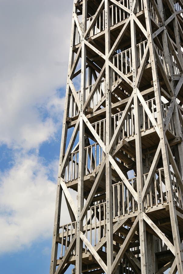 Wood construction tower stock photo. Image of falling - 16204556