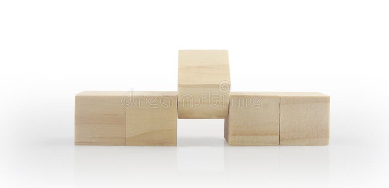 Wood Cube Arrange in Shape Business Concept Stock Image - Image of icon ...