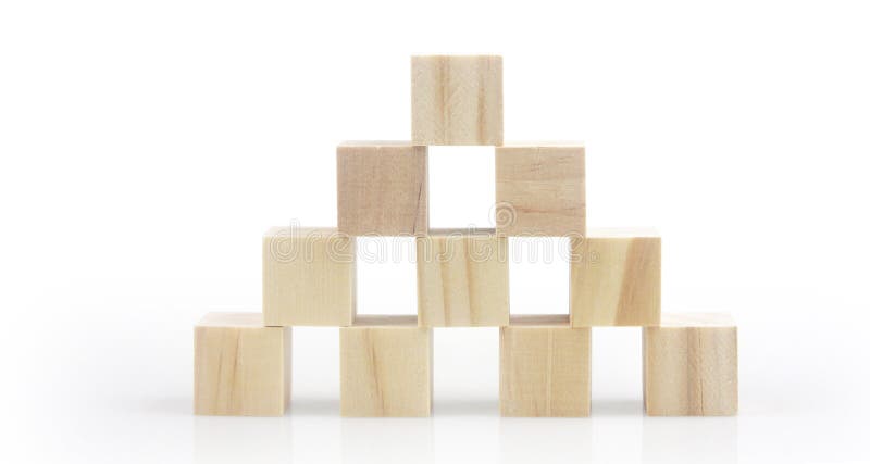 Wood Cube Arrange in Shape Business Concept Stock Photo - Image of sign ...