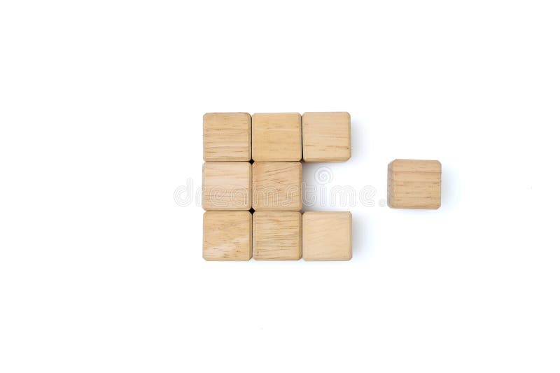 Wood Cube Block on White Background Stock Image - Image of wooden ...