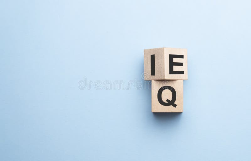 Wood Cube the Expression IQ Intelligence Quotient To EQ Emotional ...