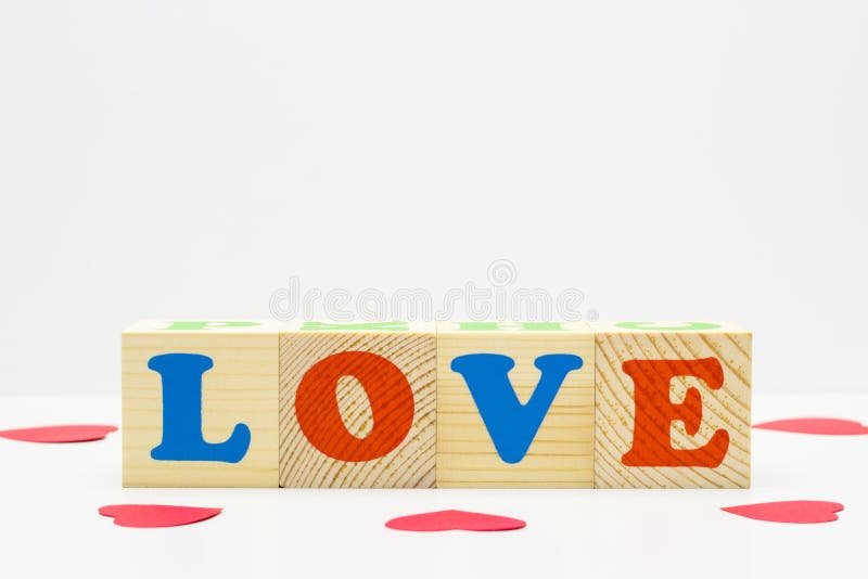 Wood Cube with Inscription LOVE Stock Photo - Image of font, creative ...