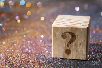 Question mark on cube stock photo. Image of problem - 105877902