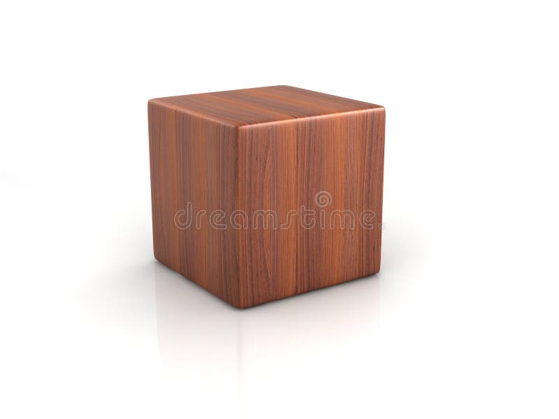 Wood Cube Solid Block Isolated Stock Illustration - Illustration of ...
