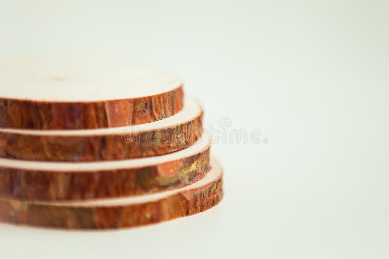 Wood Cut, Round Shape on the White Background. Round Wooden Saw Cut ...