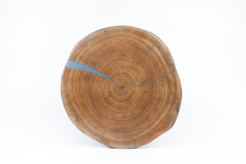 Wood Cut. Tree Trunk. Epoxy Resin on Board. Stock Photo - Image of ...