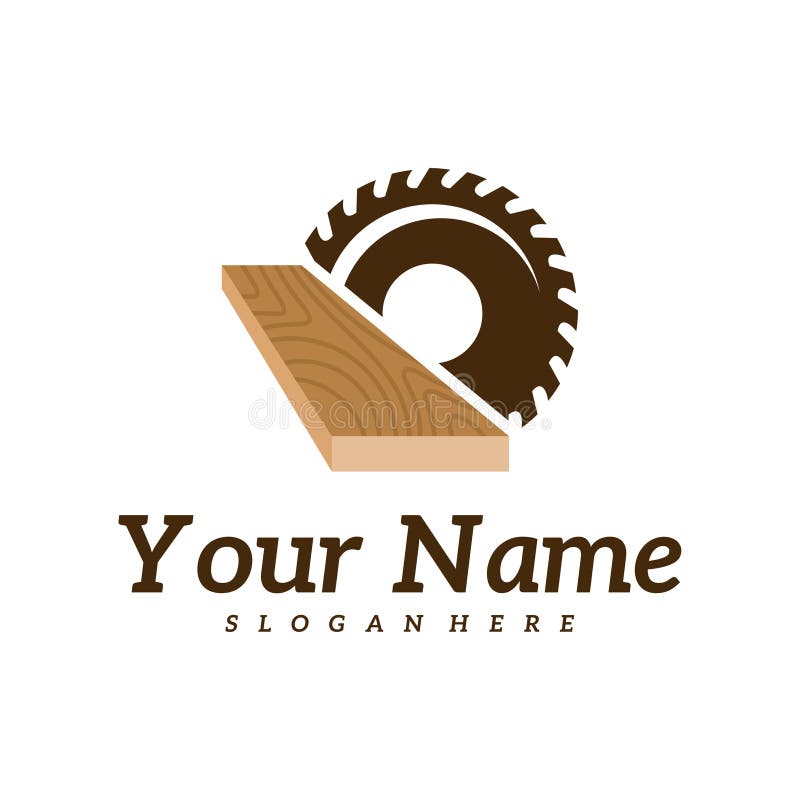 Wood Cutter Logo Design Template. Creative Wood Logo Vector ...