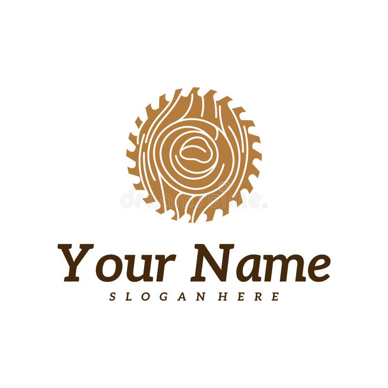 Wood Cutter Logo Design Template. Creative Wood Logo Vector ...