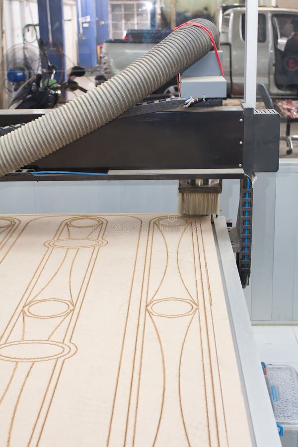 Wood Cutter Router CNC Machine Stock Photo - Image of hole, fabricate ...