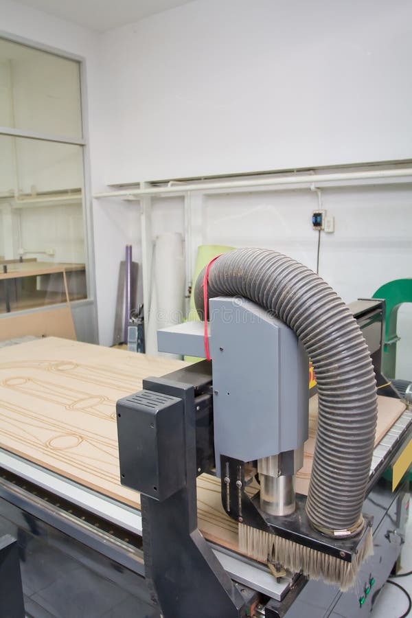 Wood Cutter Router CNC Machine Stock Image - Image of router, dust ...