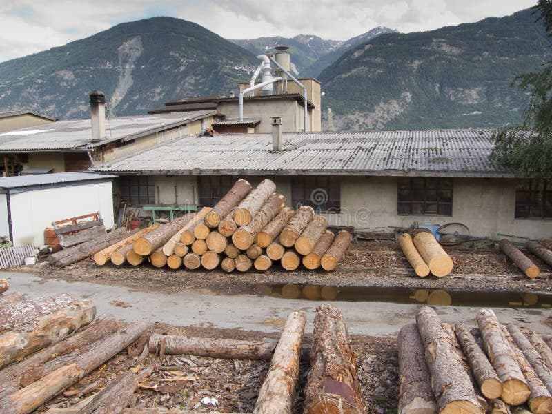 Wood Cutting Factory Exterior Stock Image - Image of switzerland ...