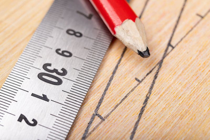 Wood Cutting Line Drawing. Small Carpentry Work in a Home Workshop ...