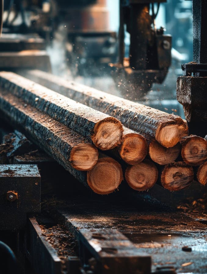 Wood Cutting Machine at Work Stock Photo - Image of productivity ...