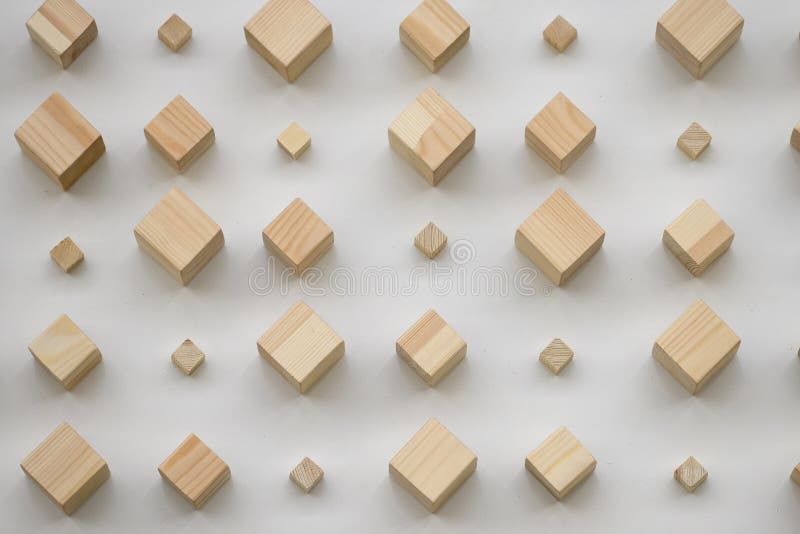 Wood 3d Cubes Wall Decor Background Stock Photo - Image of space ...