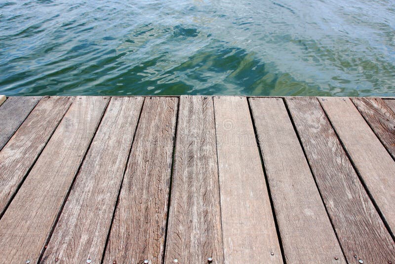 Wood deck near water stock image. Image of surface, urban - 26166165