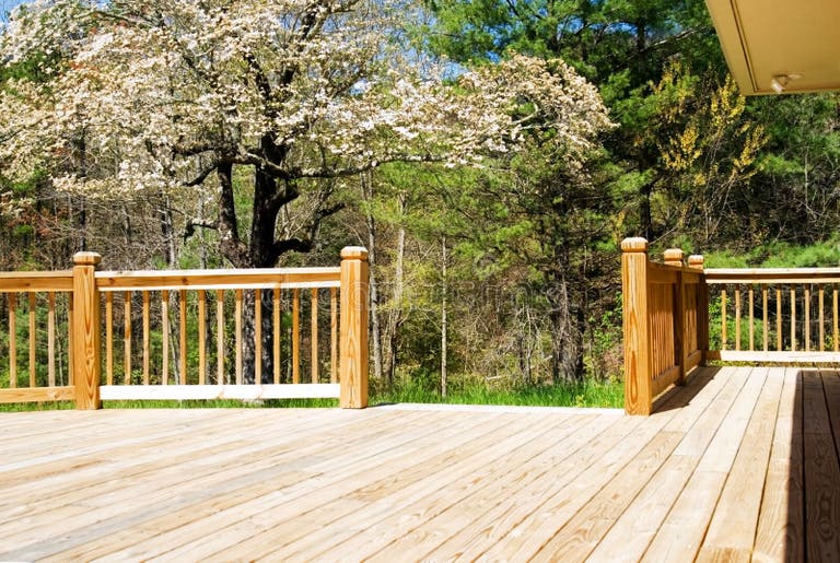 Wood deck in spring/wide stock photo. Image of autumn - 4968490