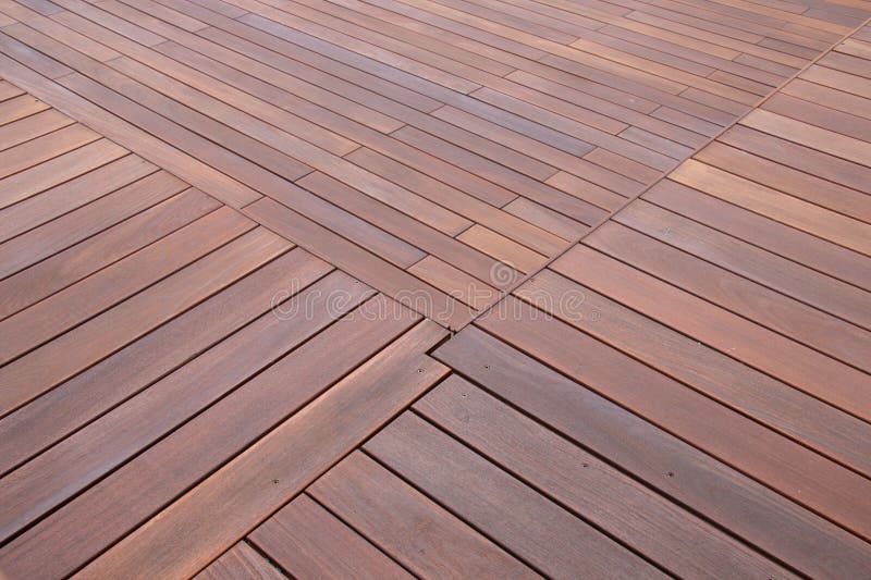 Wood Decking Construction with Boards in Different Direction Stock ...