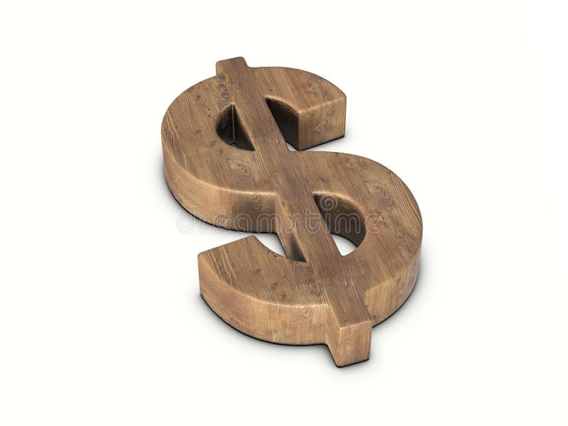 The Wood Dollar Symbol and Gear for Business Concept 3d Rendering Stock ...