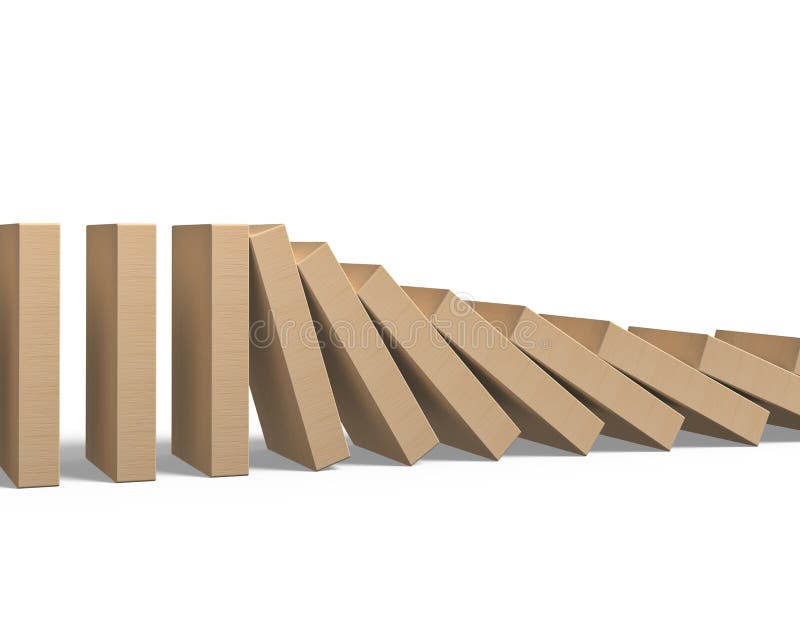 Line of dominoes falling stock illustration. Illustration of danger ...