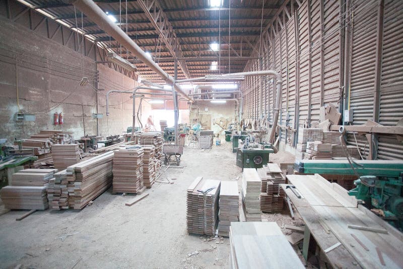 Wood door factory stock image. Image of plank, machine - 156281999