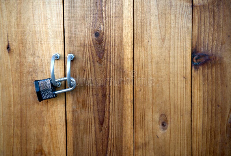 Wood Door with a Lock stock image. Image of house, iron - 21626419