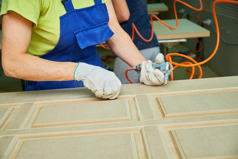 Carpentry Wood Door Manufacture Stock Image - Image of manufacturing ...