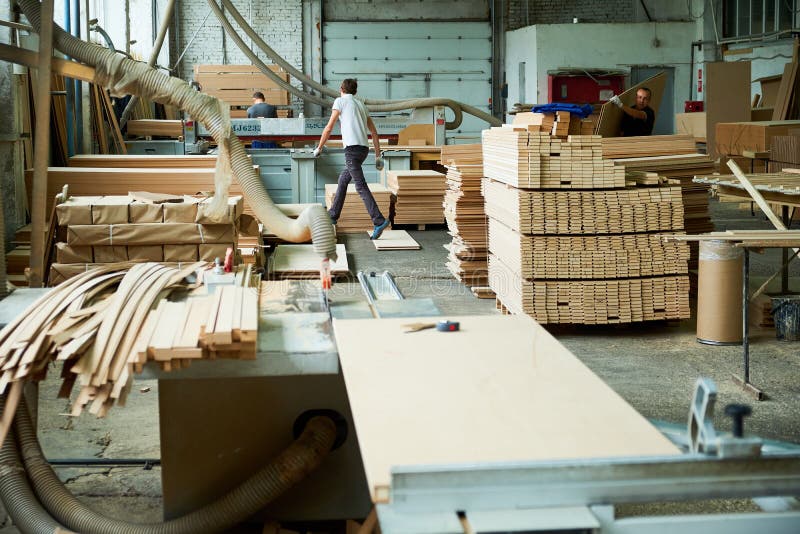 Wood Door Milling, Interior Doors Production Stock Image - Image of ...