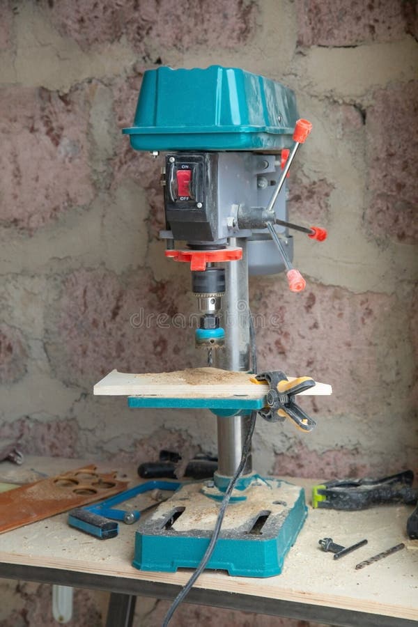 Wood Drilling Machine in a Workshop Stock Image - Image of workshop ...