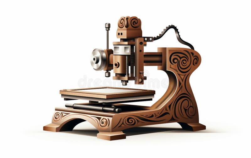 Wood Engraving Machine Isolated on Transparent Background. Stock ...