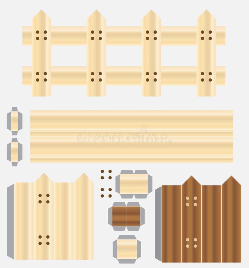 Fence Paper Model Vector Stock Illustrations – 8 Fence Paper Model ...
