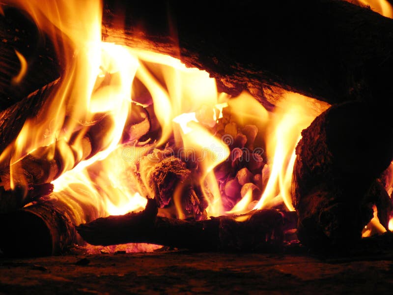 Wood Fire during Winter stock photo. Image of darkness - 255101210