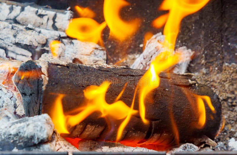 Wood Fire Close-Up stock image. Image of heat, close - 81710537